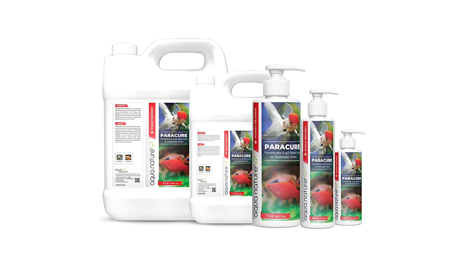 AquaNature Paracure Parasite,Skin & Gill flukes Cure for Freshwater ...