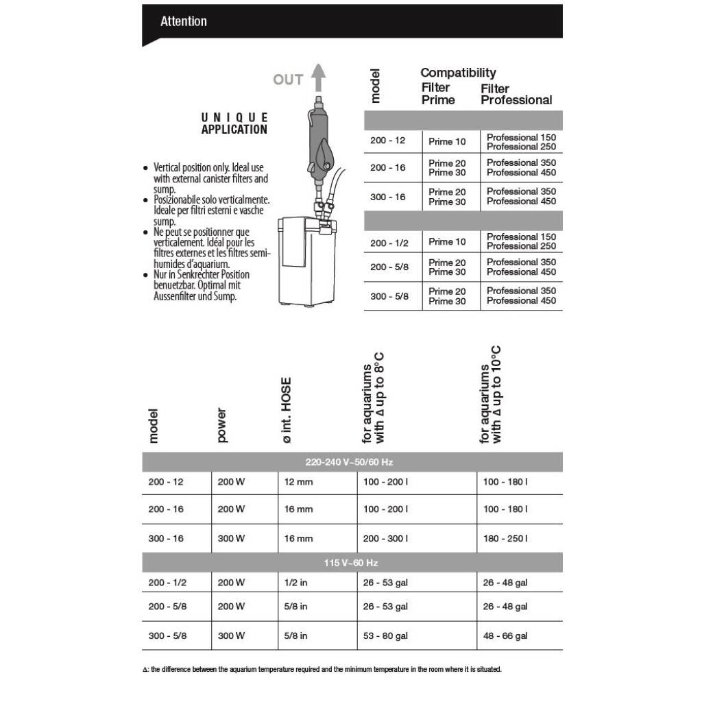 Hydor External inline aquarium Heater 300w – Aquanature Online