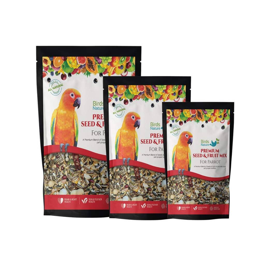 BirdsNature Seed & Fruit Mix for All Parrot, African Greys, Senegals ...