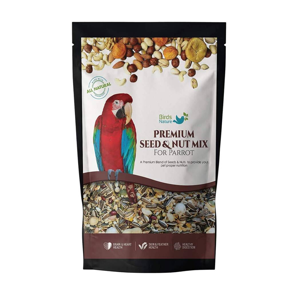 BirdsNature Seed & Nut Mix Food for All Large Parrot, Gray Parrot ...