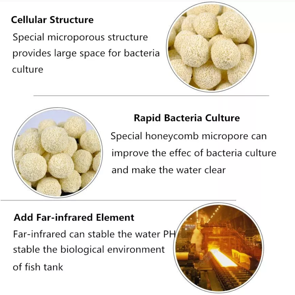 AquaNature Yellow Porus Ceramic Far Infrared Bacteria Balls Filter ...