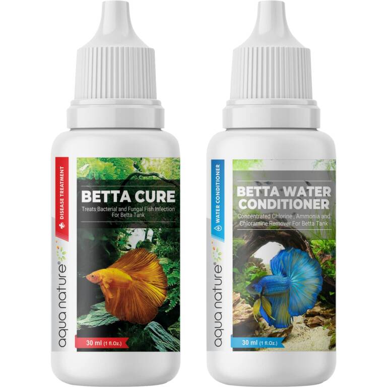 AquaNature Special Combo Betta Water Conditioner & Betta Cure – Concentrated Chlorine,Ammonia ...