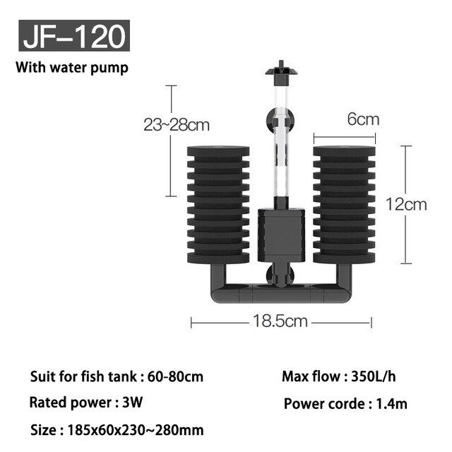 SunSun Air internal filter with pump JF-120 – Aquanature Online
